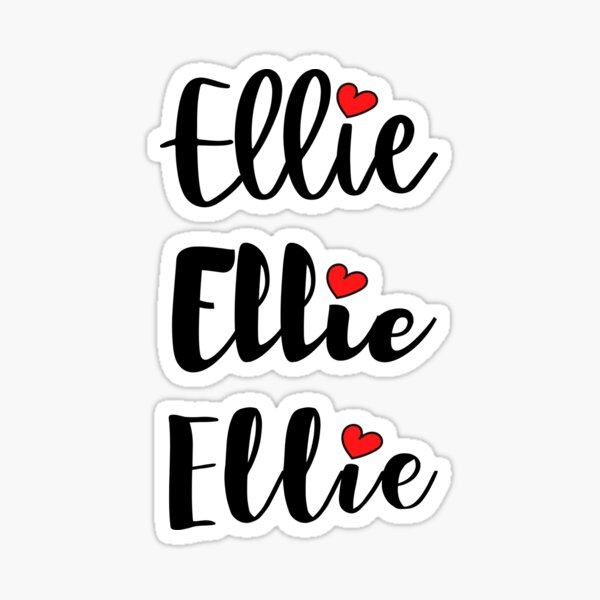 "Ellie Name Cute Mini Heart Triple Fonts" Sticker for Sale by 27th-Tee ...