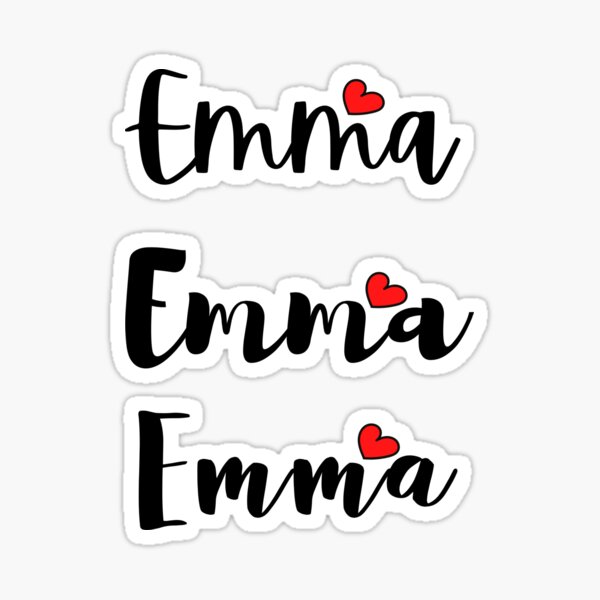 Emma Name Cute Mini Heart Triple Fonts Sticker For Sale By 27th Tee Redbubble