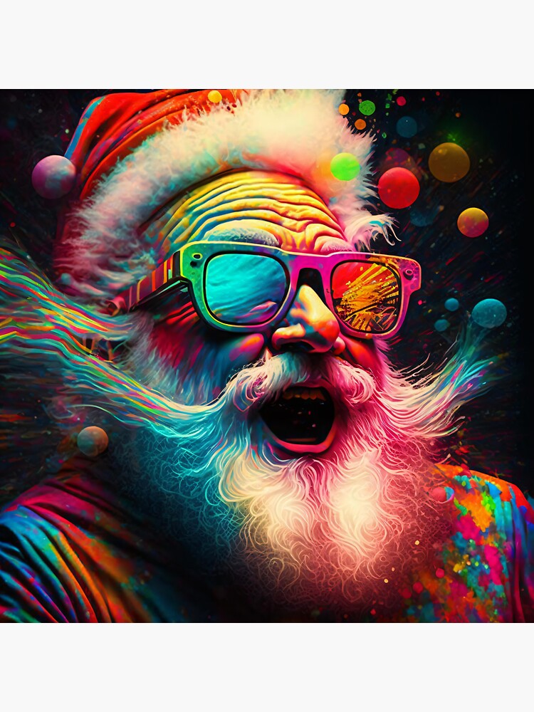 "Trippy Santa" Sticker for Sale by James Vernon | Redbubble