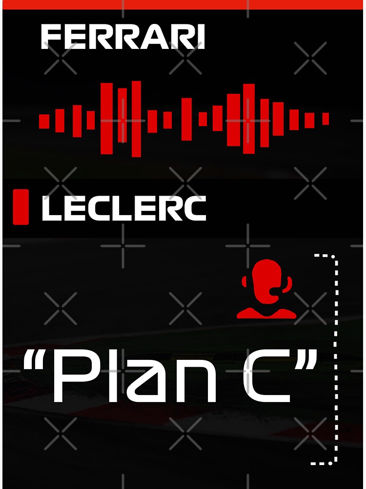"Ferrari F1 team Radio plan Charles Leclerc - " Plan C "" Sticker for ...