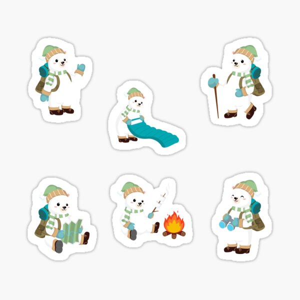 "Winter Polar Bear Sticker Set" Sticker for Sale by MonkeyBizness ...