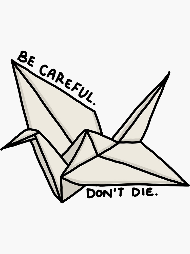"Manacled - Paper Crane and Quote" Sticker for Sale by LittleLinesForU ...