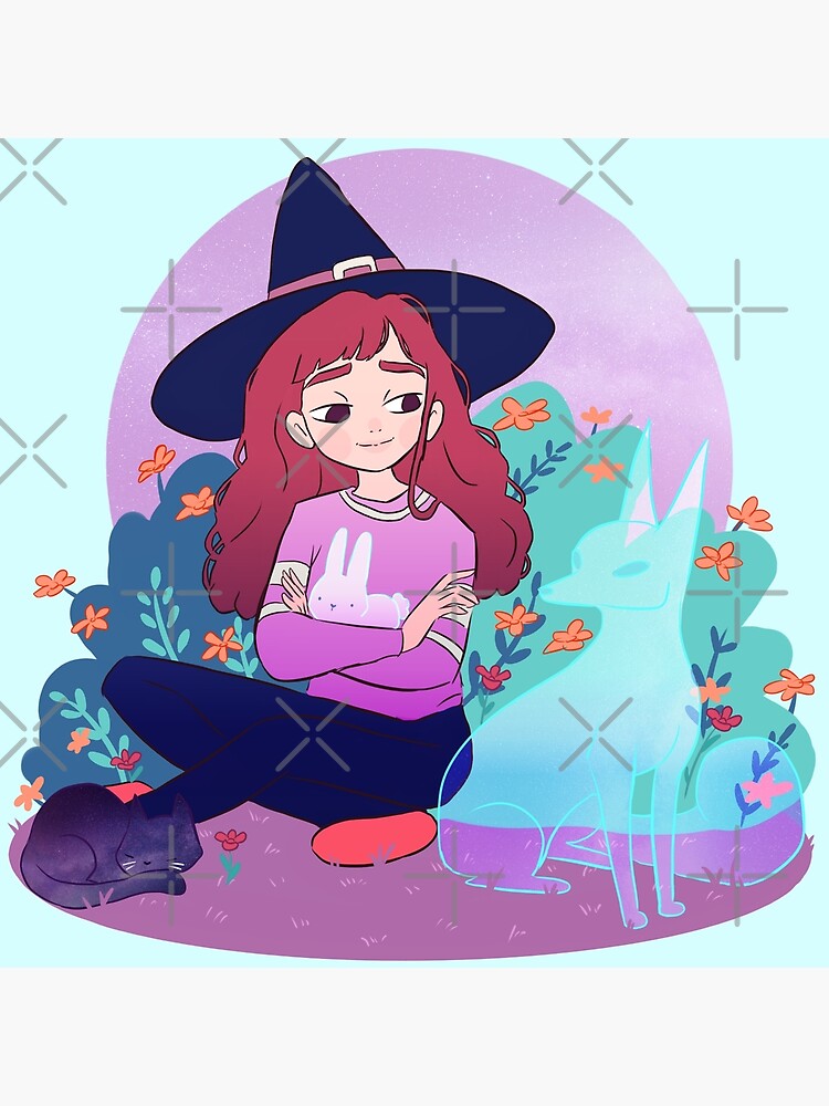 "Cute witch with magical friends " Poster for Sale by Yarafantasyart ...