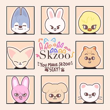 "Stray kids - skzoo" Art Board Print by MomosDrawing | Redbubble