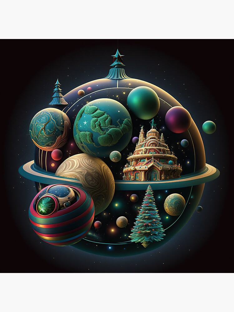 "Planetary Christmas " Sticker for Sale by Mr-Ordinary | Redbubble