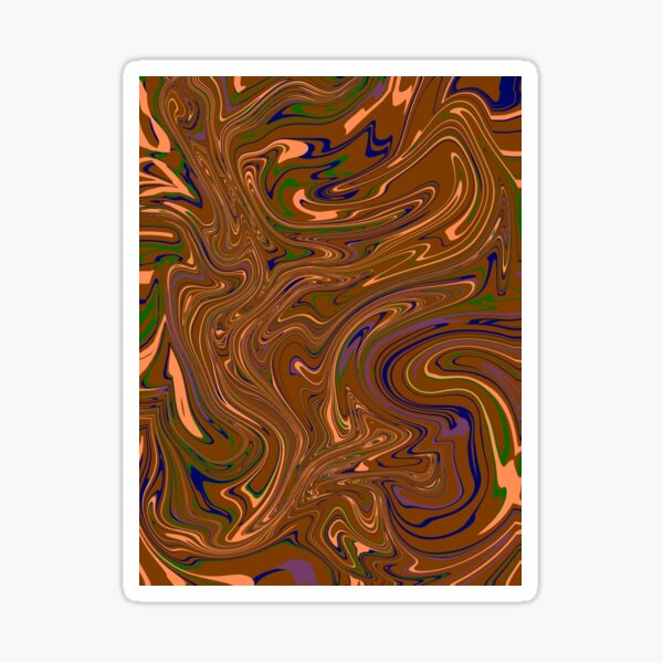 "Liquid Swirl Autumn Brown Orange Marble Fluid Abstract " Sticker for ...