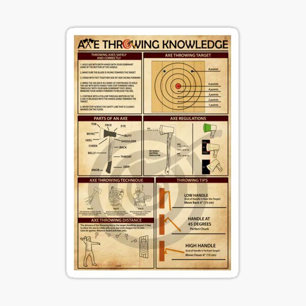 "Axe Throwing Knowledge" Sticker for Sale by SamGaleria | Redbubble