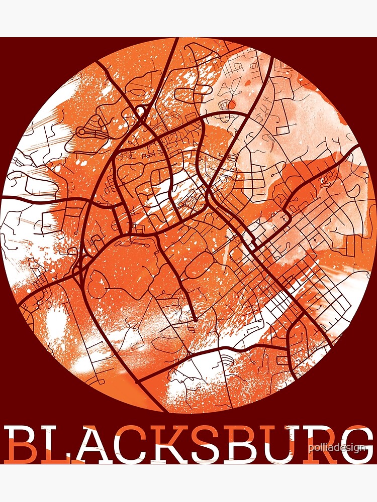 "Blacksburg VA Map" Poster by polliadesign | Redbubble