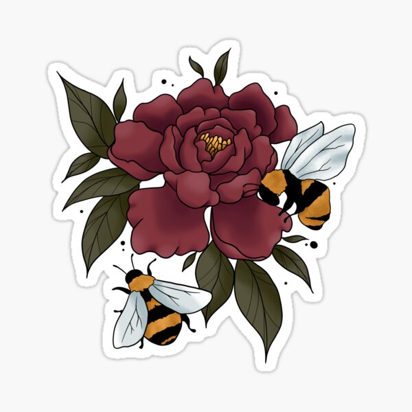 "Sweet little Hunny Bee and their Flower" Sticker for Sale by ...