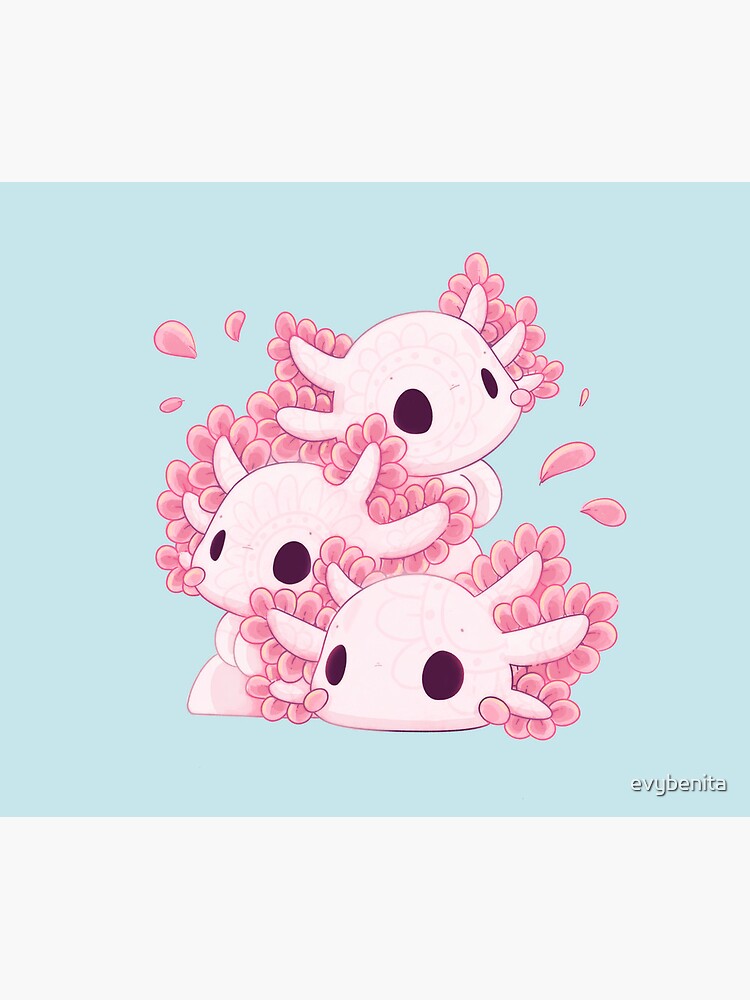 "Cute Axolotl Chibi Stack" Mouse Pad for Sale by evybenita | Redbubble