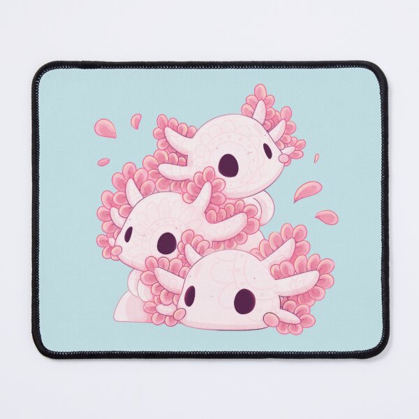 "Cute Axolotl Chibi Stack" Mouse Pad for Sale by evybenita | Redbubble