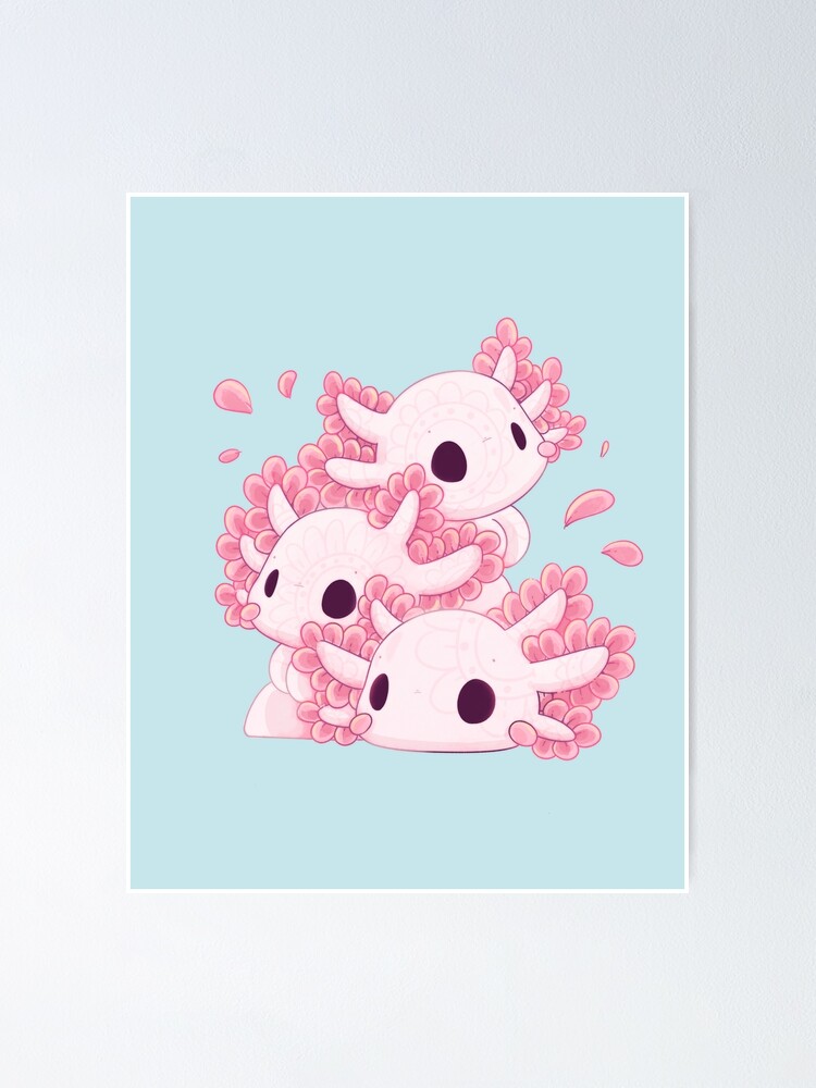 "Cute Axolotl Chibi Stack" Poster for Sale by evybenita | Redbubble
