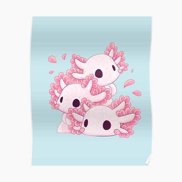 "Cute Axolotl Chibi Stack" Poster for Sale by evybenita | Redbubble