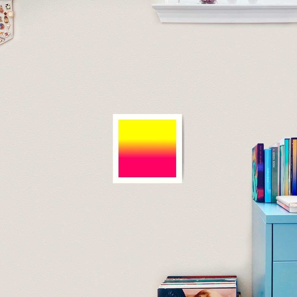 "Neon Pink and Neon Yellow Ombré Shade Color Fade" Art Print by ...