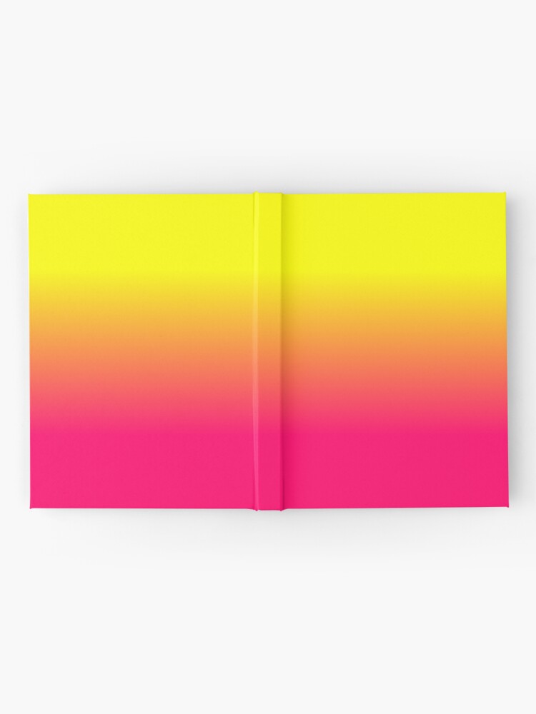 "Neon Pink and Neon Yellow Ombré Shade Color Fade" Hardcover Journal by ...