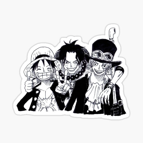 "One Piece Luffy Ace Sabo" Sticker for Sale by animeshopcenter | Redbubble