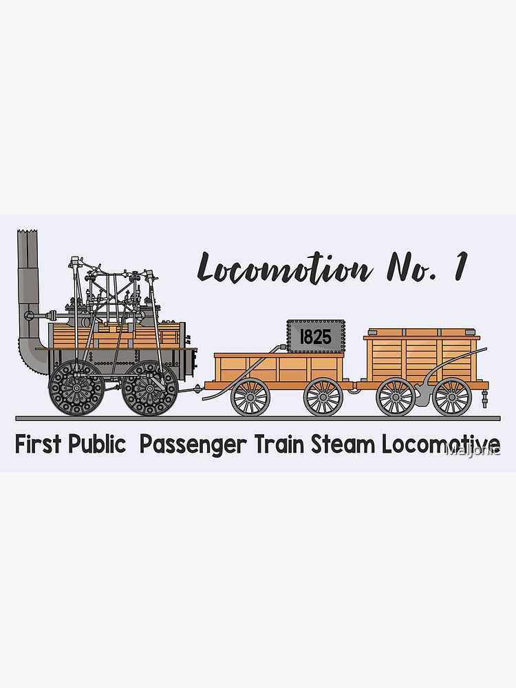 "Locomotion No. 1 First Public Passenger Steam Train Diagram Gift ...