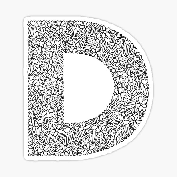 "Floral Letter - D" Sticker for Sale by trinetollefsen | Redbubble