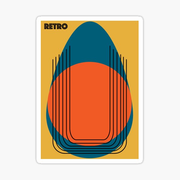 "Retro design poster "triple"" Sticker for Sale by frickedesign | Redbubble