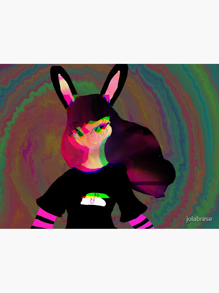 "Goth Rabbit Woman Background Psychedelic Swirl - TTRPG" Sticker for ...