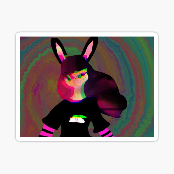 "Goth Rabbit Woman Background Psychedelic Swirl - TTRPG" Sticker for ...