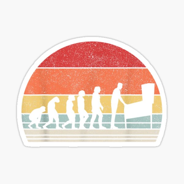 "Vintage Pinball Evolution, Funny Pinball Lovers Gift " Sticker for ...