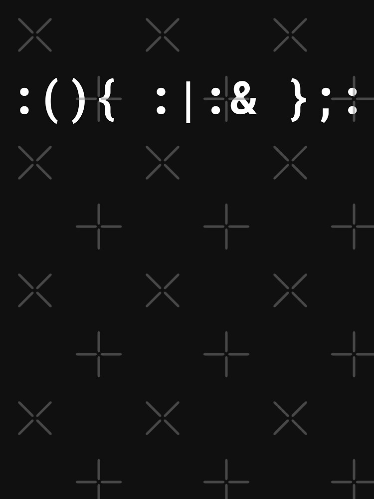 "Computer Hacker Design with White Bash Shell Fork Bomb Command" Classic T-Shirt for Sale by ...