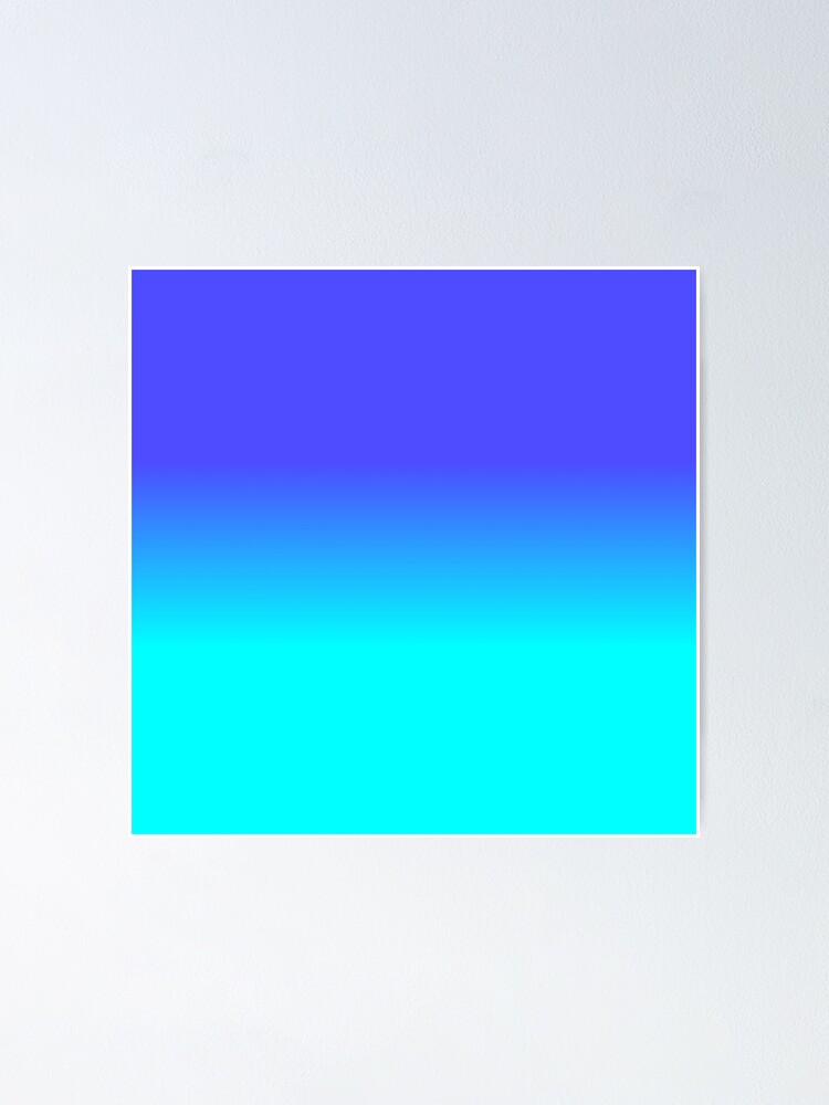 Póster «Neon Blue y Bright Neon Aqua Ombré Shade Color Fade» de ...