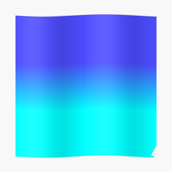 Póster «Neon Blue y Bright Neon Aqua Ombré Shade Color Fade» de ...