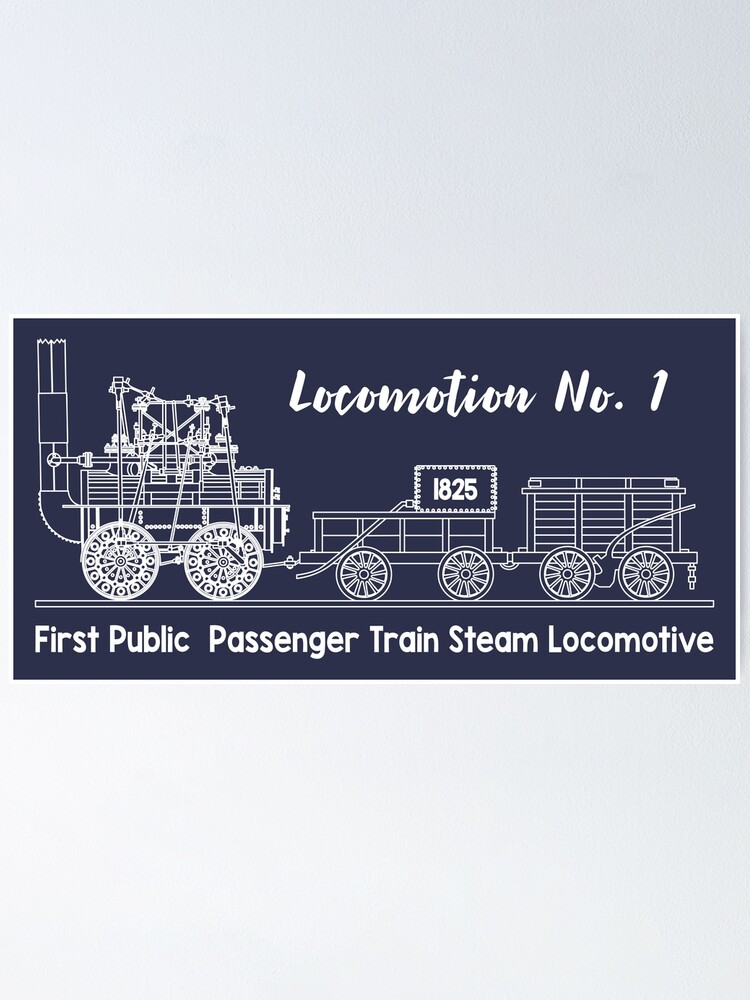 "Locomotion No. 1 First Public Passenger Steam Train Blueprint Diagram ...