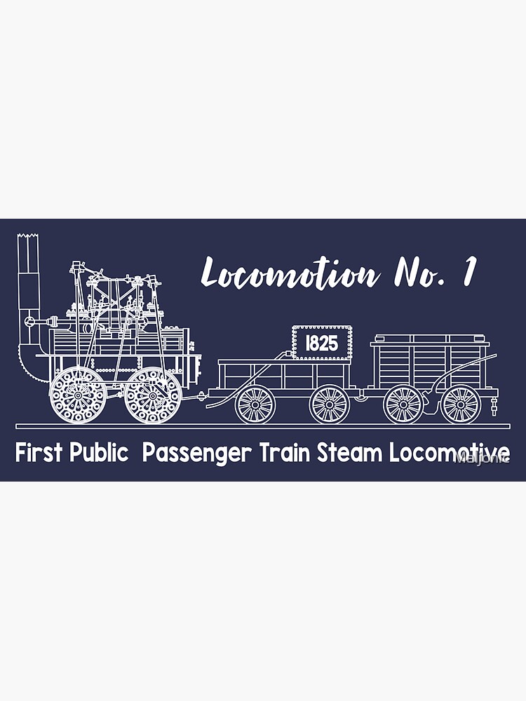 "Locomotion No. 1 First Public Passenger Steam Train Blueprint Diagram ...