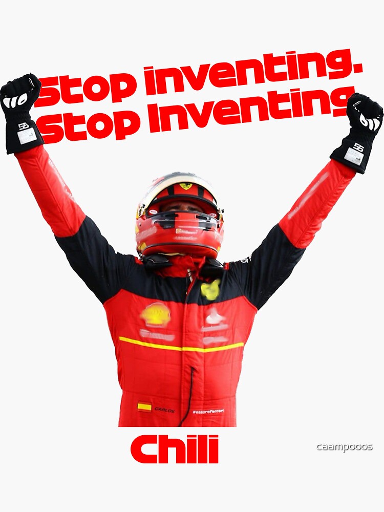 "Stop Inventing Stop Inventing" Sticker for Sale by caampooos | Redbubble