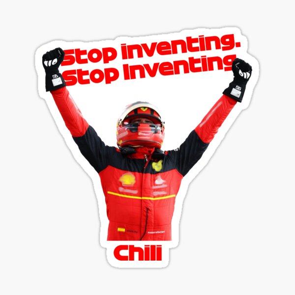 "Stop Inventing Stop Inventing" Sticker for Sale by caampooos | Redbubble