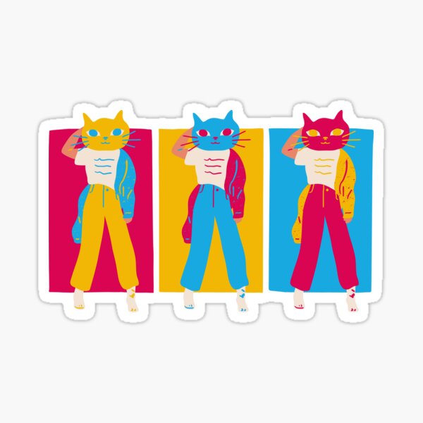 "Cat fashion " Sticker for Sale by goldenlolly1 | Redbubble