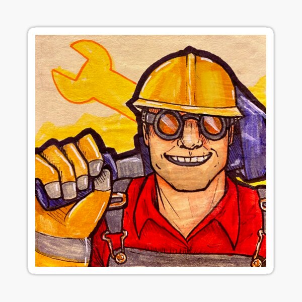 "Engineer (traditional)" Sticker for Sale by Skyseeker-Art | Redbubble