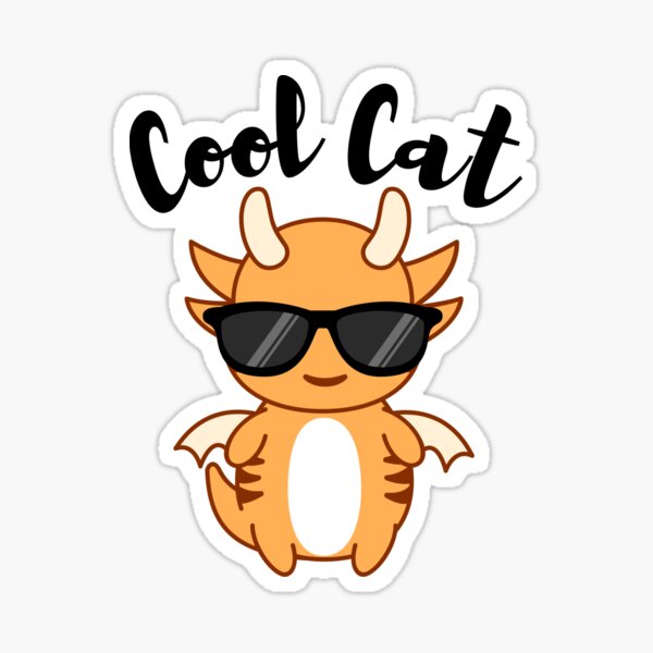 "Cool cat " Sticker for Sale by goldenlolly1 | Redbubble
