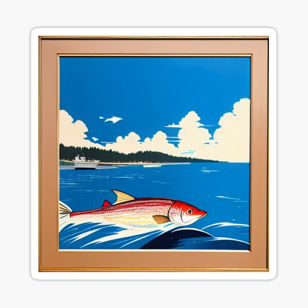 "Vintage Retro Cod Fishing Poster" Sticker for Sale by BAYFAIRE | Redbubble