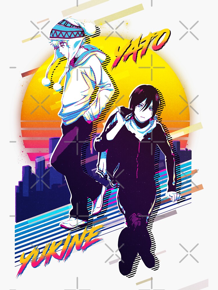 "Yato and Yukine" Sticker for Sale by 80sRetroArt | Redbubble