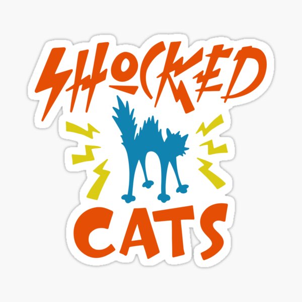 "Shocked cat " Sticker for Sale by goldenlolly1 | Redbubble