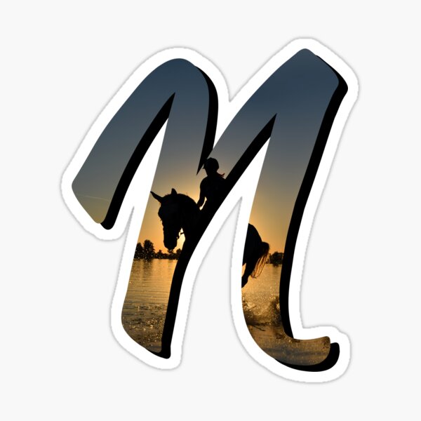 "Letter N Monogram Script Initial Horseback Riding Variant " Sticker ...