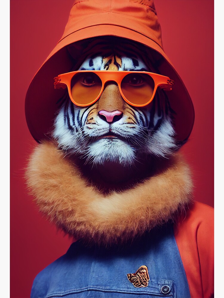 "HT - Hipster Tiger" Sticker for Sale by lorbre | Redbubble