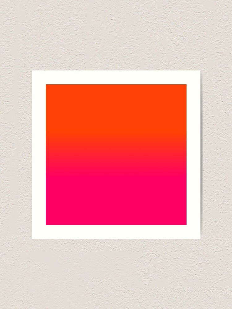 "Neon Orange and Neon Pink Ombre Shade Color Fade" Art Print by ...