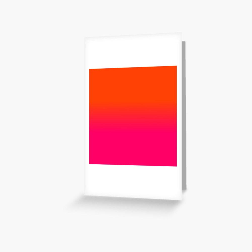 "Neon Orange and Neon Pink Ombre Shade Color Fade" Greeting Card by ...