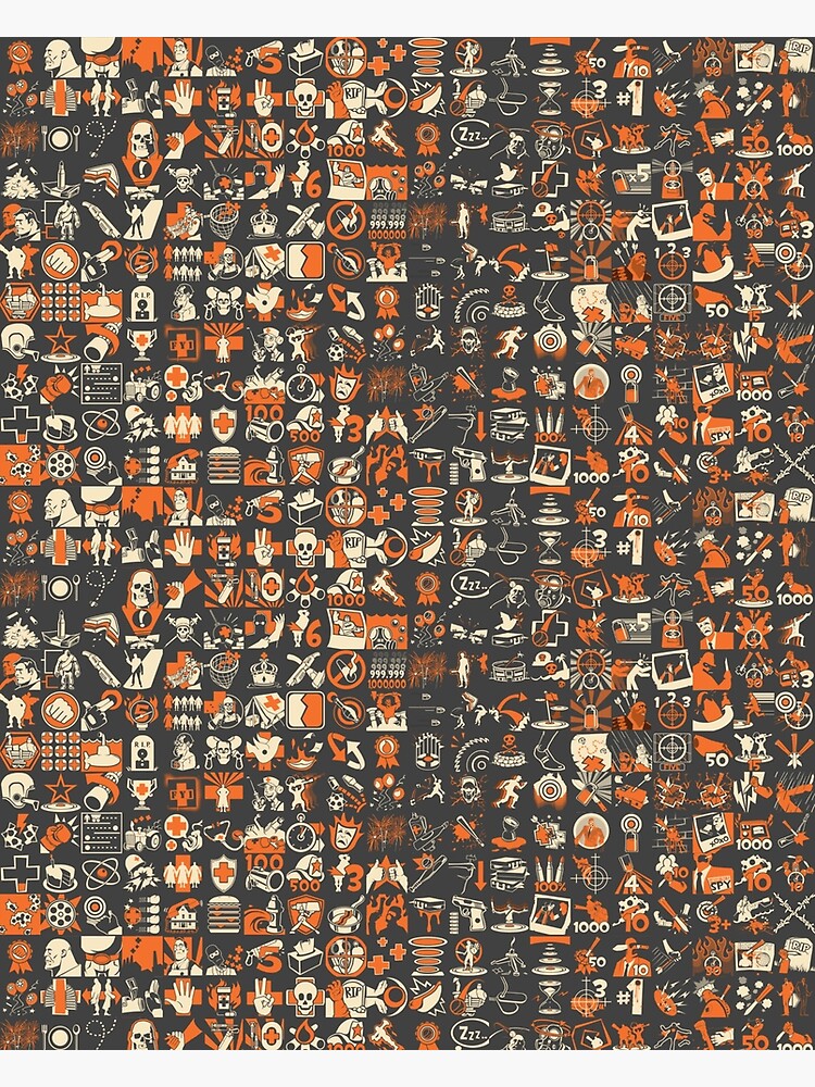 "Team Fortress 2 Achievement Pattern" Canvas Print for Sale by ...