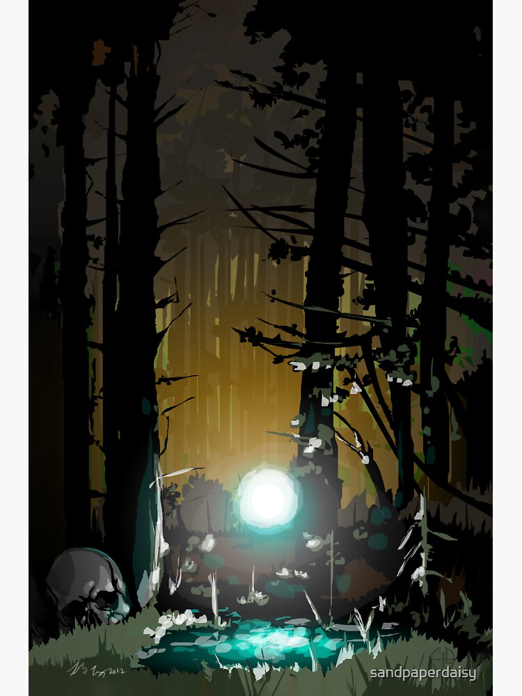 "WISP dark forest with will o the wisp foxfire skull trees swamp ...