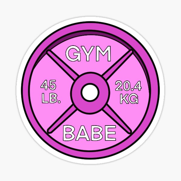 "Pink Gym Babe 45 lb Plate" Sticker for Sale by cassiedraws | Redbubble