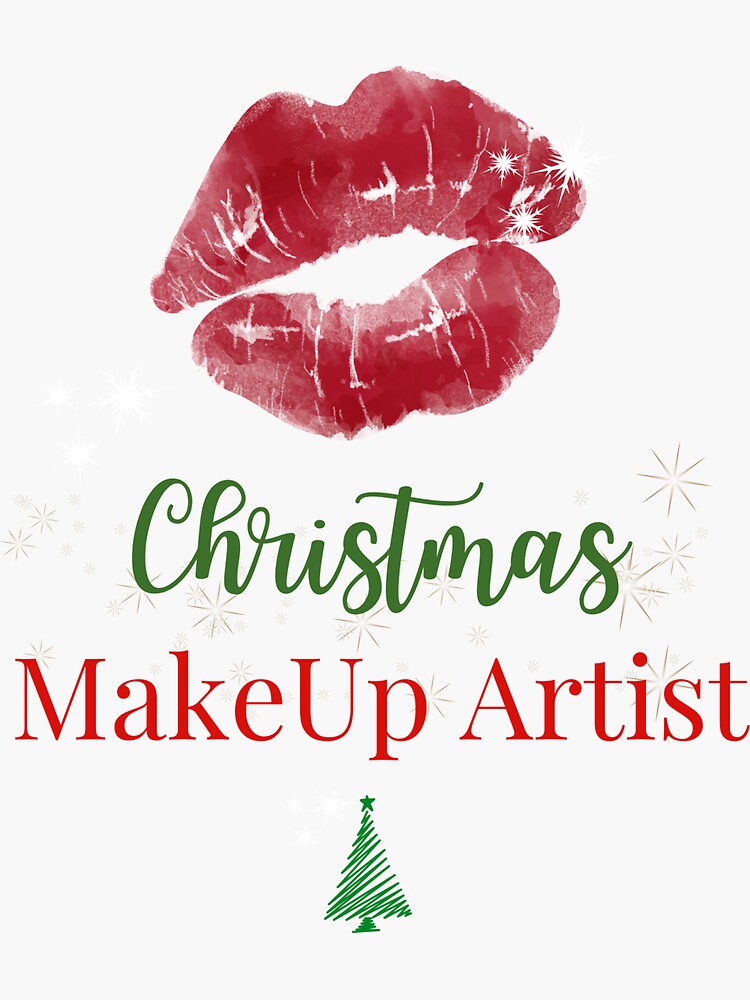 "Red Christmas lips. Christmas Makeup Artist." Sticker for Sale by ...