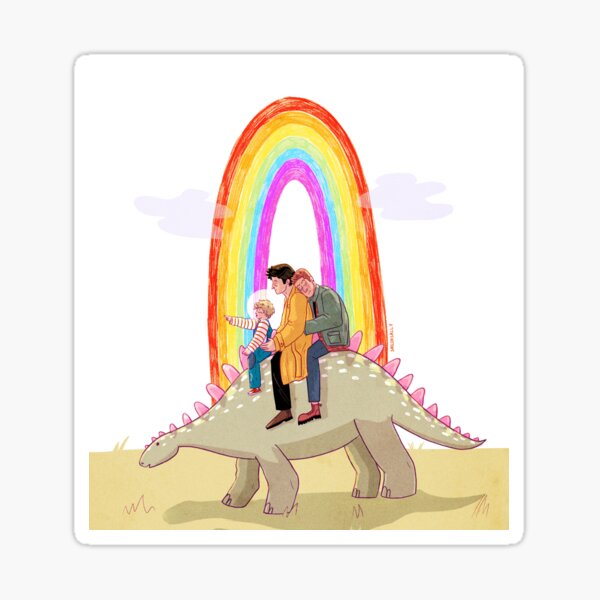 "Dinosaur Rides" Sticker for Sale by SallySparrowFTW | Redbubble