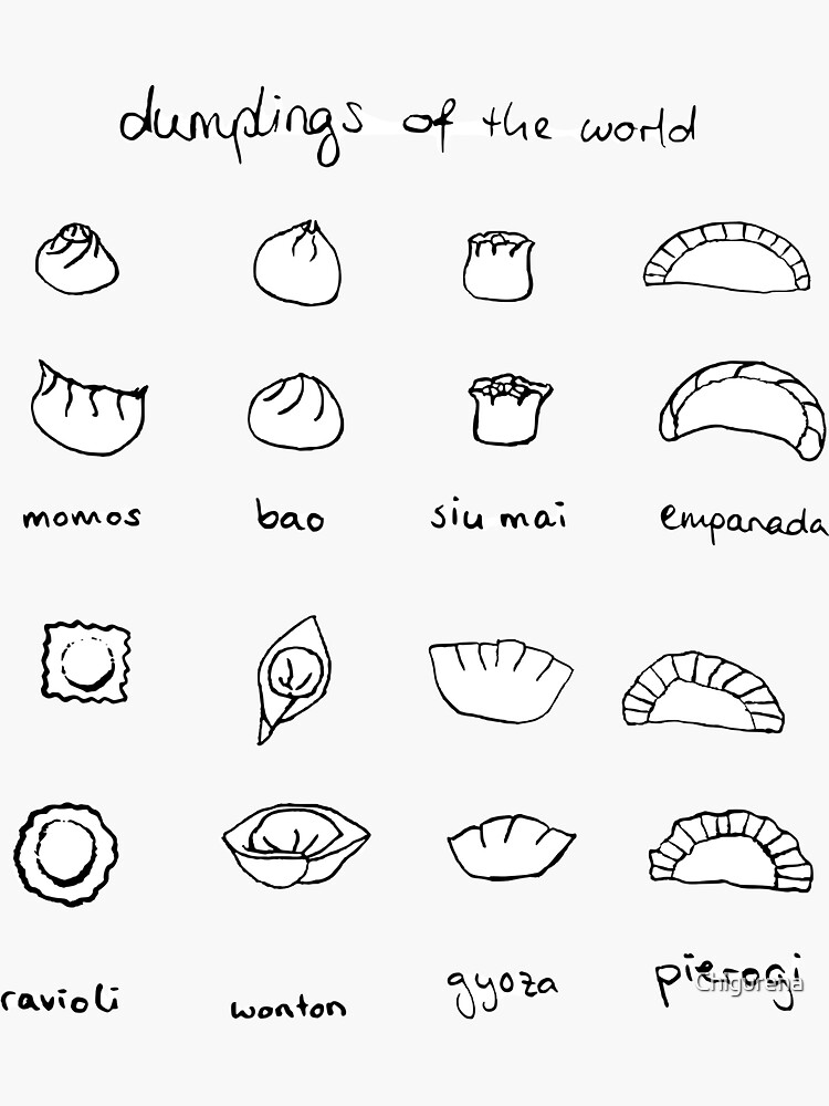 "Dumplings of the World" Sticker for Sale by Chigurena | Redbubble