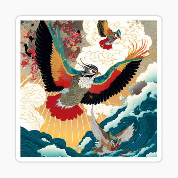 "colorful birds flying" Sticker for Sale by Dicoart | Redbubble